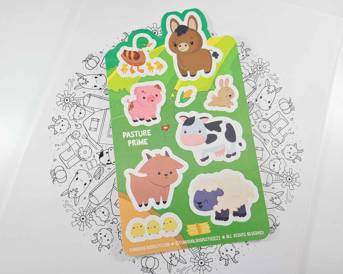 Farm Animals Sticker Sheet – FunUsualSuspects