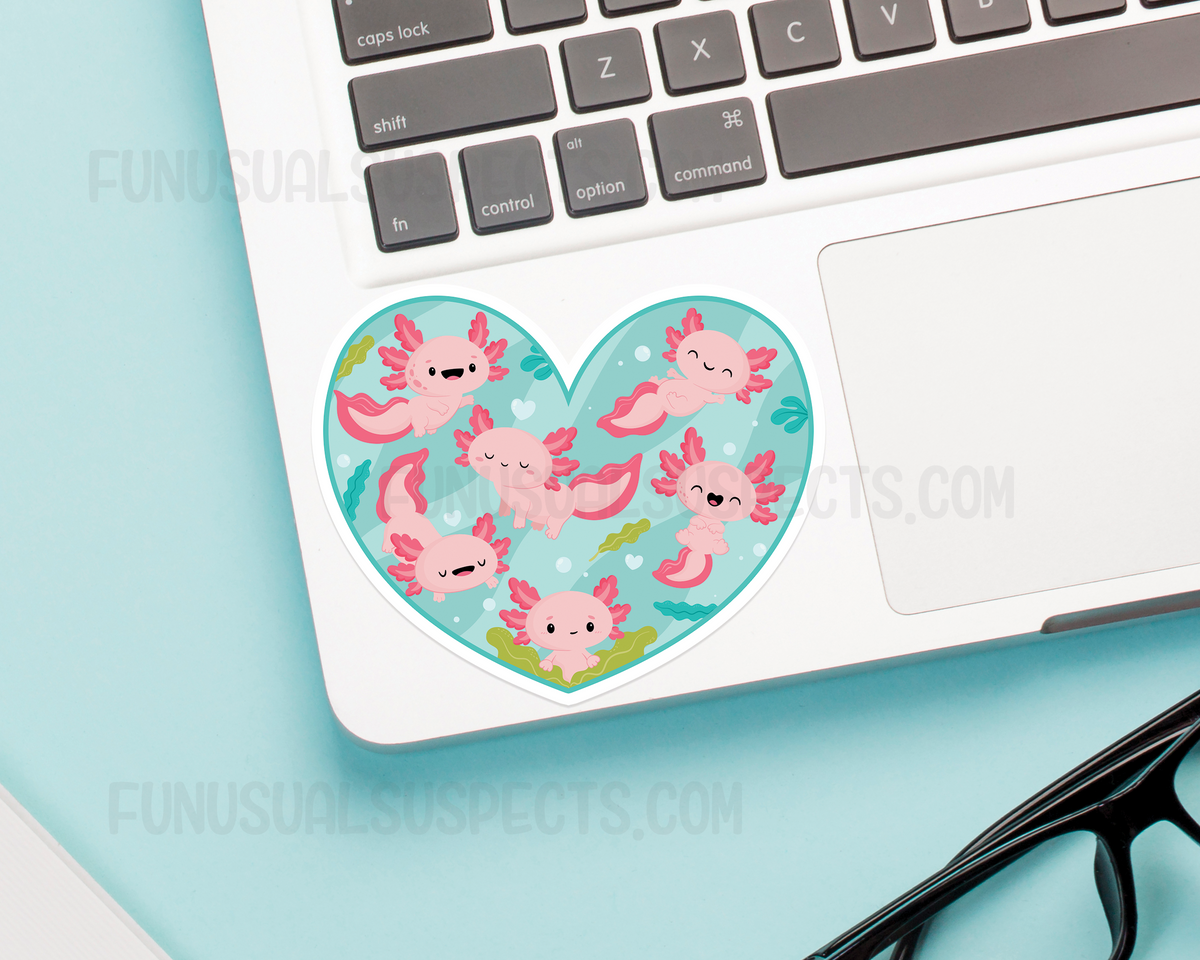 Heart Axolotl Sticker – FunUsualSuspects