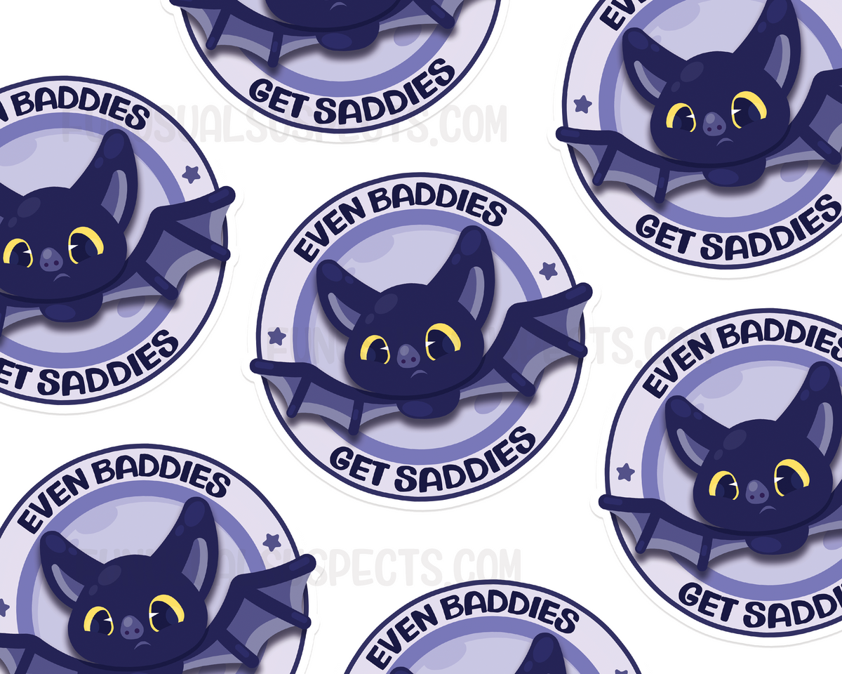 Bat Baddies Get Saddies Sticker – FunUsualSuspects