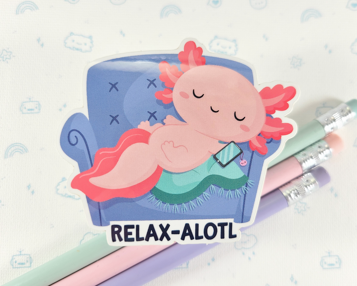 Axolotl Relax Sticker – FunUsualSuspects